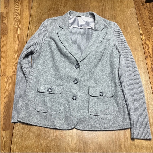 CAbi | Jackets & Coats | Cabi Gray Sweater Blazer Jacket Eeuc | Poshmark